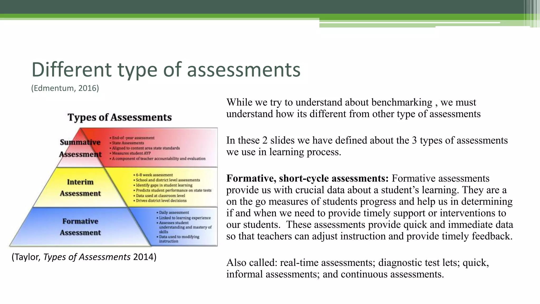 Benchmarking as an assessment | PPTX