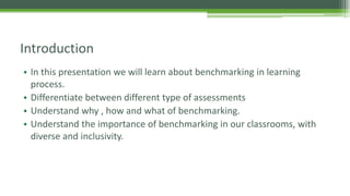 Benchmarking as an assessment | PPTX