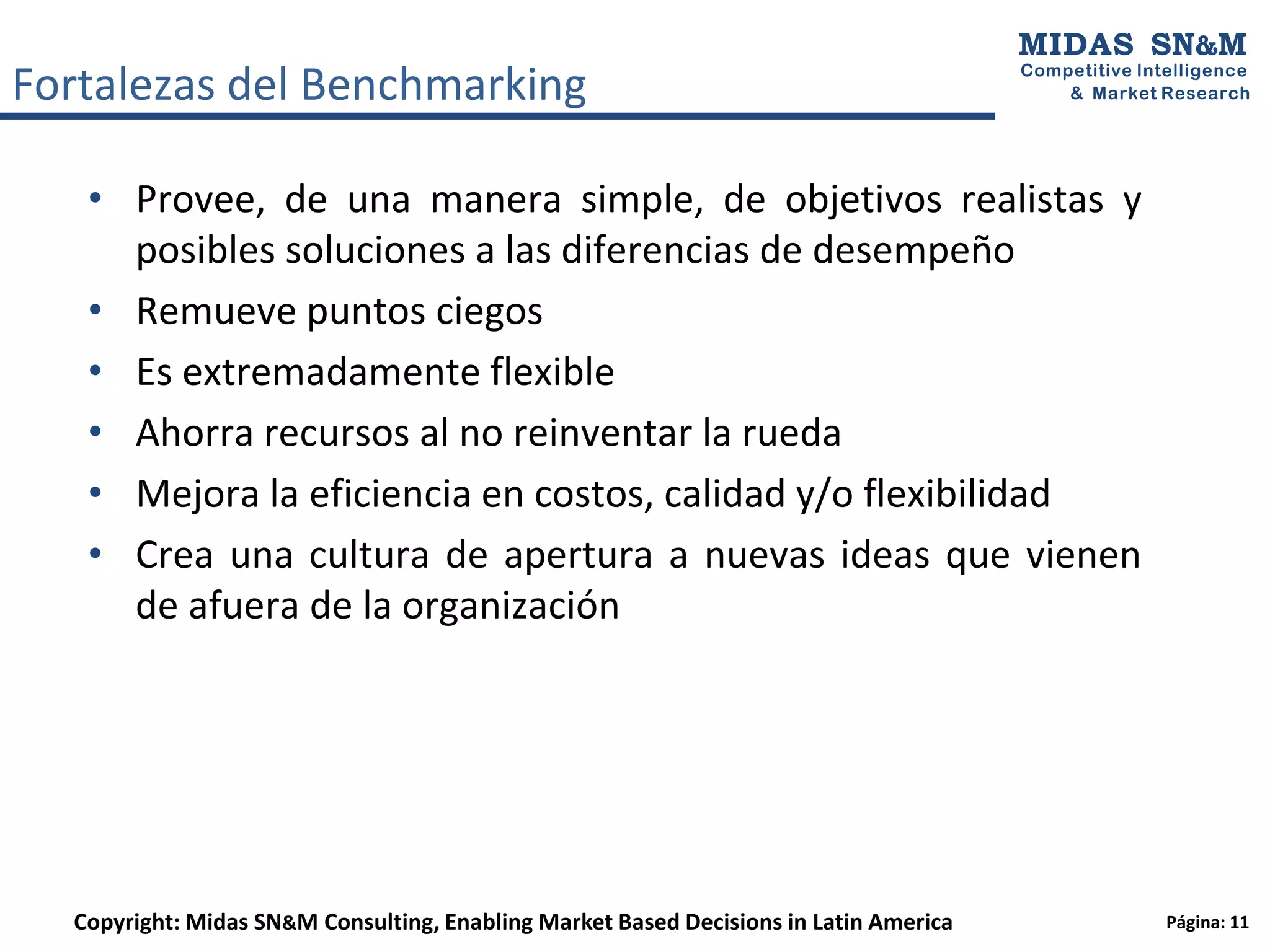 Benchmarking de procesos como herramienta competitiva | PDF