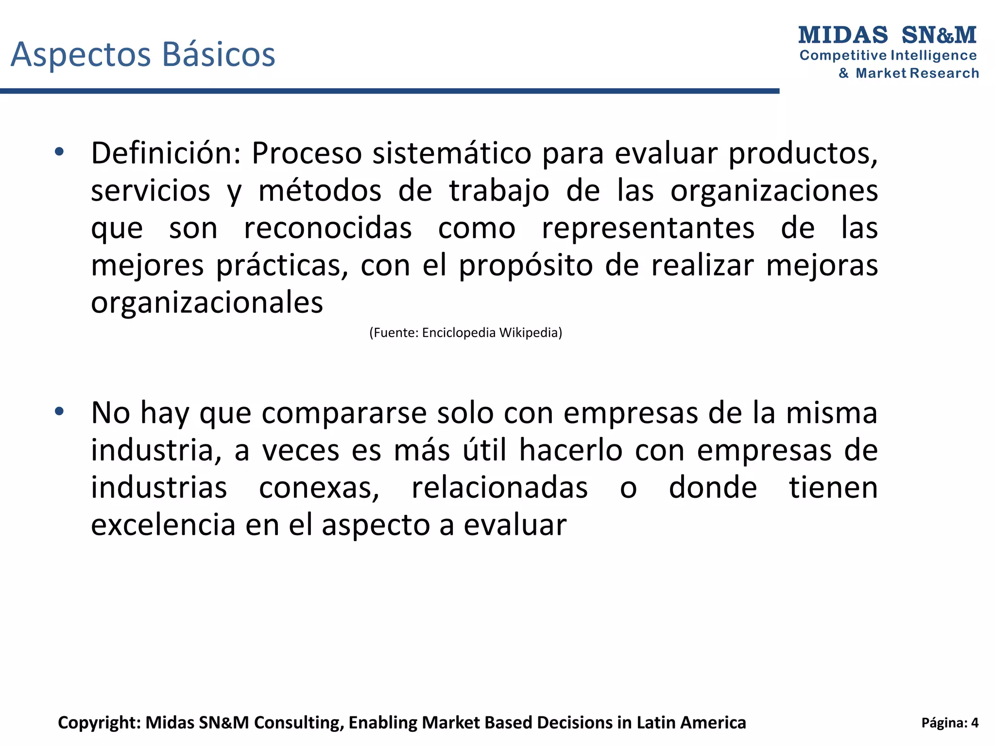 Benchmarking de procesos como herramienta competitiva | PDF