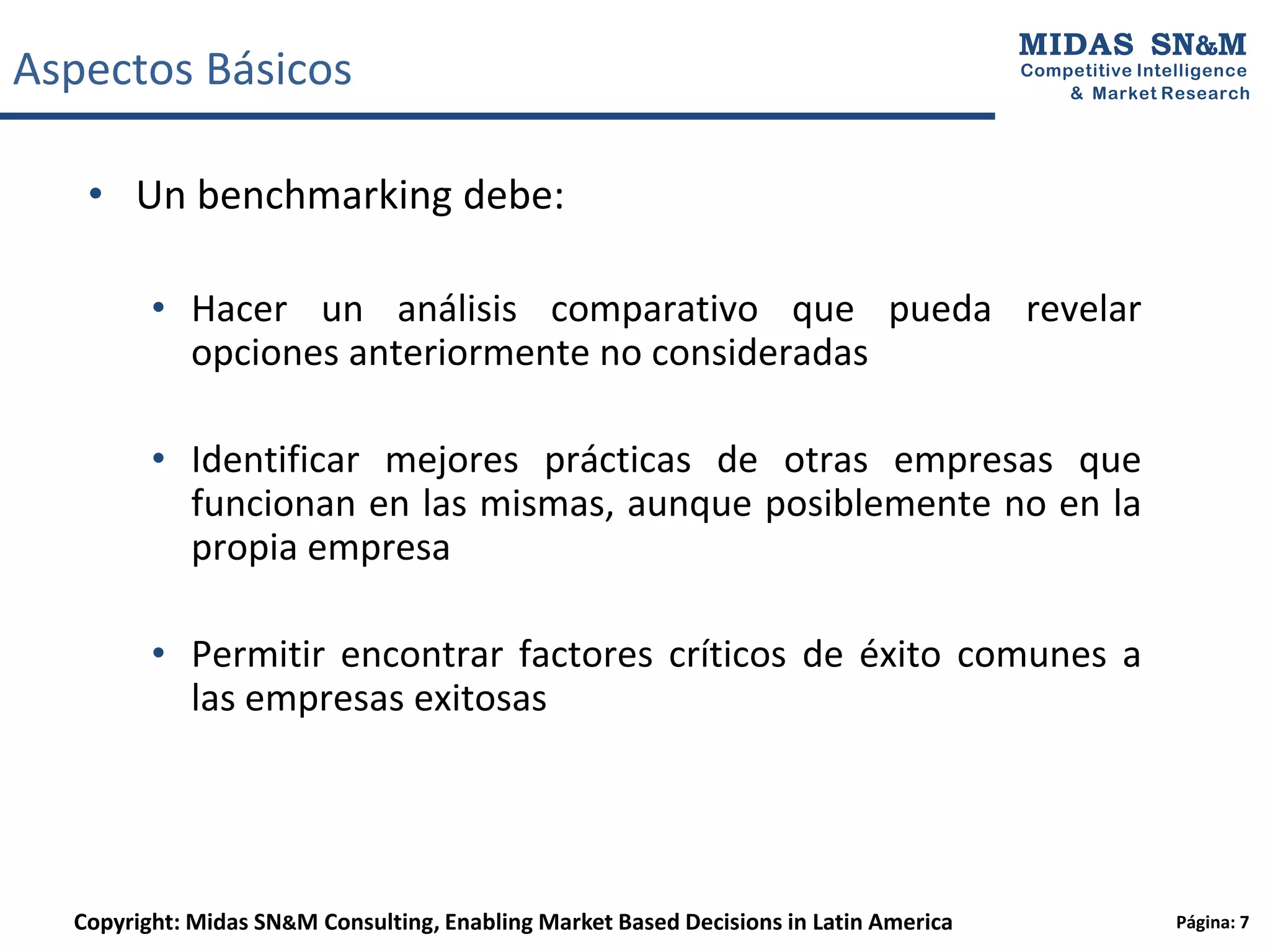 Benchmarking de procesos como herramienta competitiva | PDF