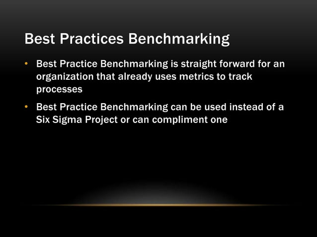 Benchmarking For Best Practice | PPTX