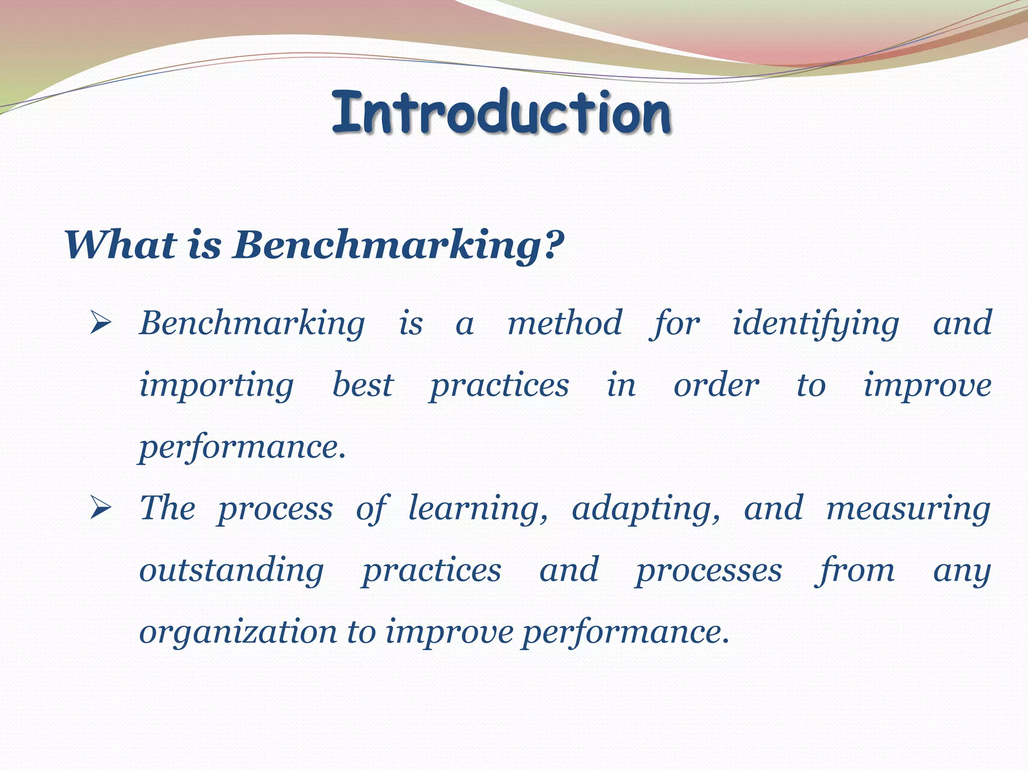 Benchmarking in banking & financial institutions | PPTX
