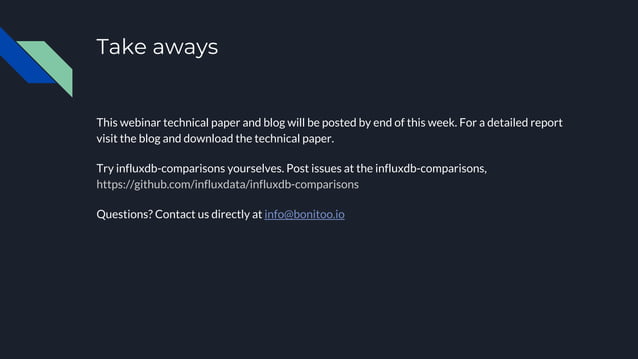 Let's Compare: A Benchmark review of InfluxDB and Elasticsearch | PPT