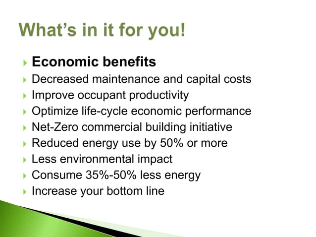 Benchmarking & LEED Certification Benefits | PPT