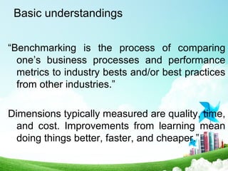 Benchmarking models | PPT