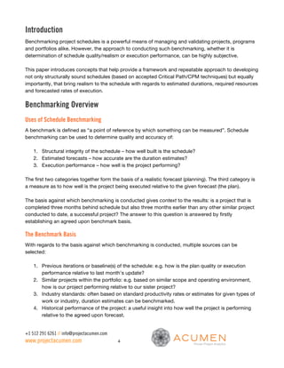 Benchmarking Project Schedules | PDF