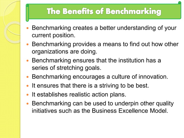 Bench marking (quality assurance in education) | PPTX