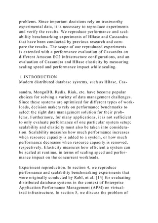 Benchmarking Scalability and Elasticity of DistributedDataba.docx