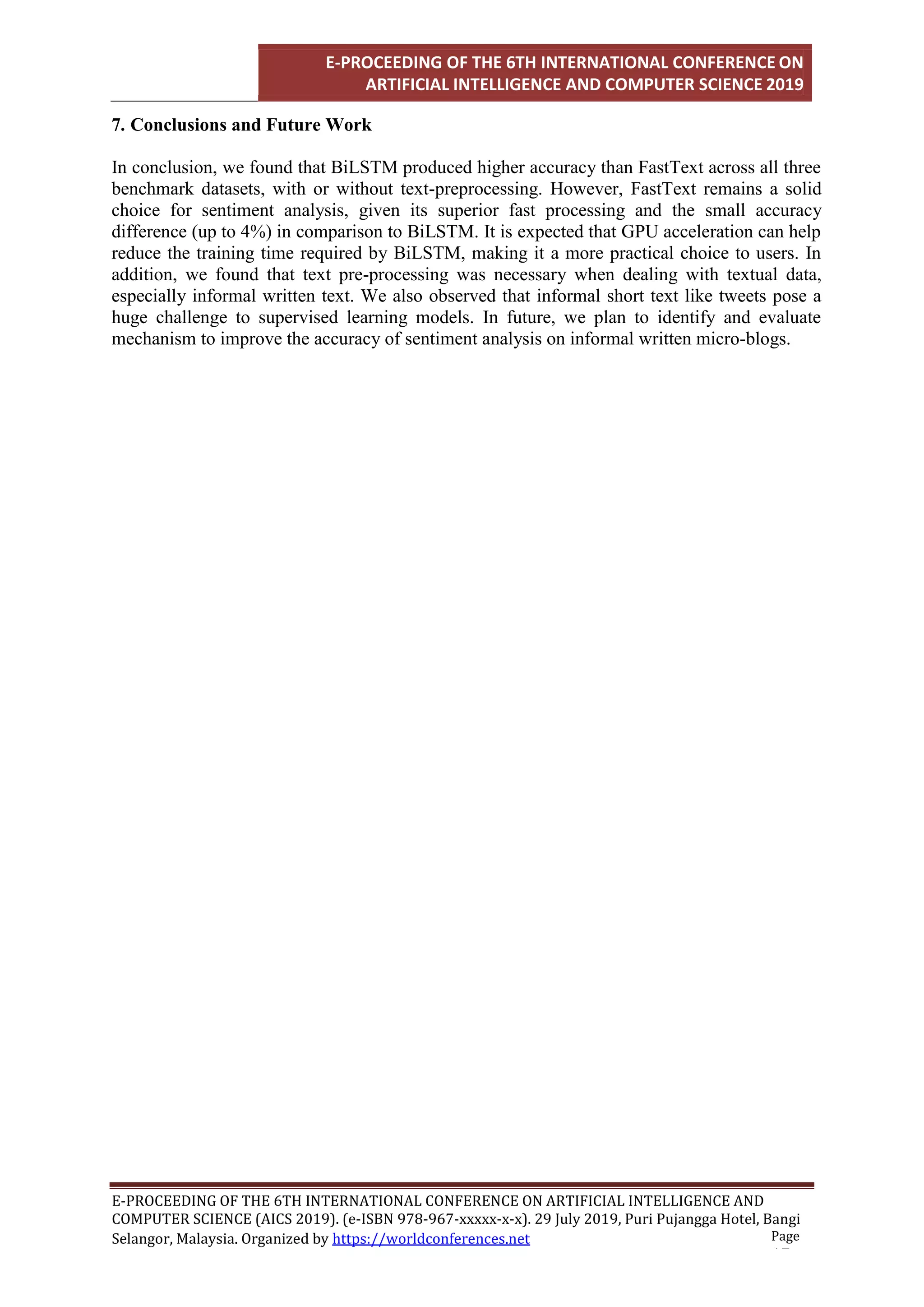 Benchmarking supervised learning models for sentiment analysis | PDF