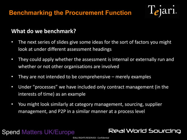 Benchmarking the Procurement Function | PPT