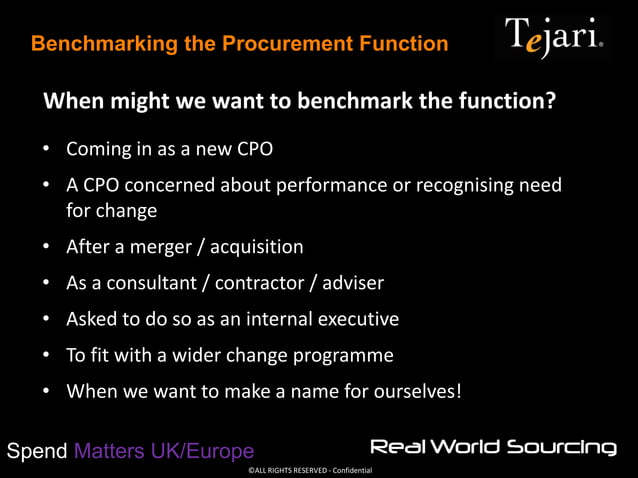 Benchmarking the Procurement Function | PPT