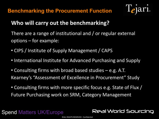 Benchmarking the Procurement Function | PPT