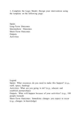 Benchmark – Program Implementation Plan Part 1 – Description of | PDF