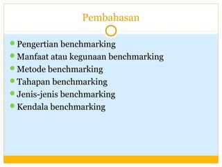 Benchmark revisi | PPT
