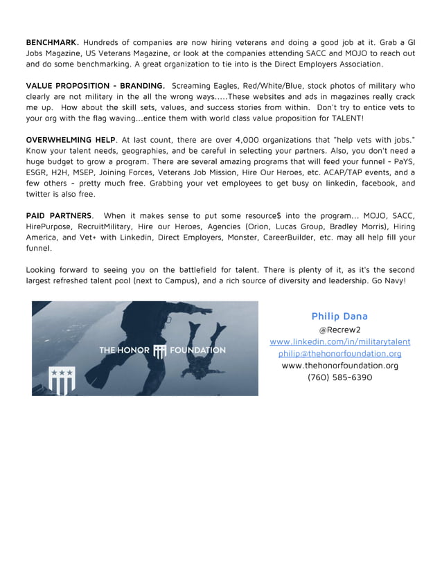One-Pager on Hiring Military Talent | PDF