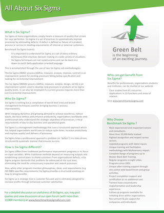 Benchmark Six Sigma Green Belt Brochure | PDF