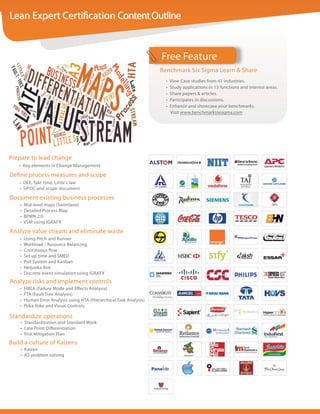 Benchmark Six Sigma Lean Expert Certification Brochure | PDF