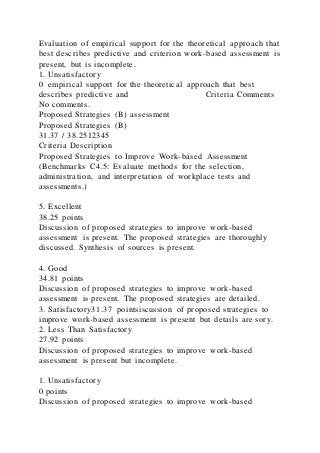 BENCHMARK WORK-BASED ASSESSMENT 2Benchmark | PDF