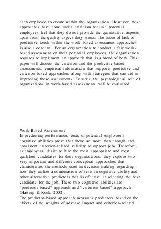 BENCHMARK WORK-BASED ASSESSMENT 2Benchmark | PDF