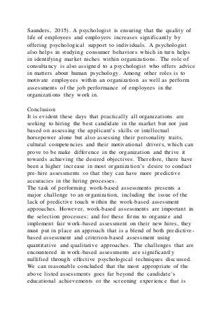 BENCHMARK WORK-BASED ASSESSMENT 2Benchmark | PDF