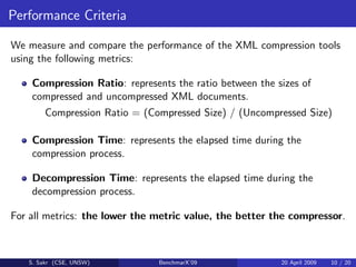 XML Compression Benchmark | PDF