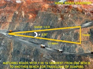 BENCH & ROAD STANDARS IN OPENCAST MINES.pptx