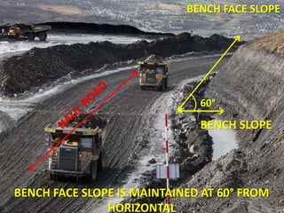 BENCH & ROAD STANDARS IN OPENCAST MINES.pptx