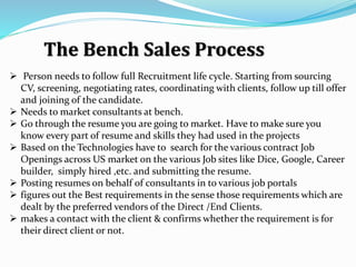Bench sales | PPTX