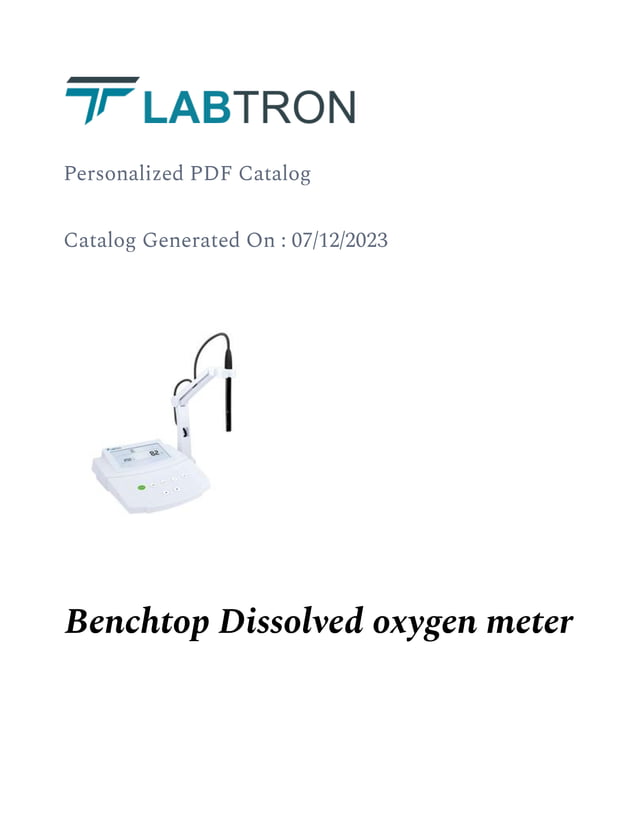 Benchtop Dissolved oxygen meter | PDF