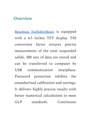 Benchtop Turbidity Meter | PDF