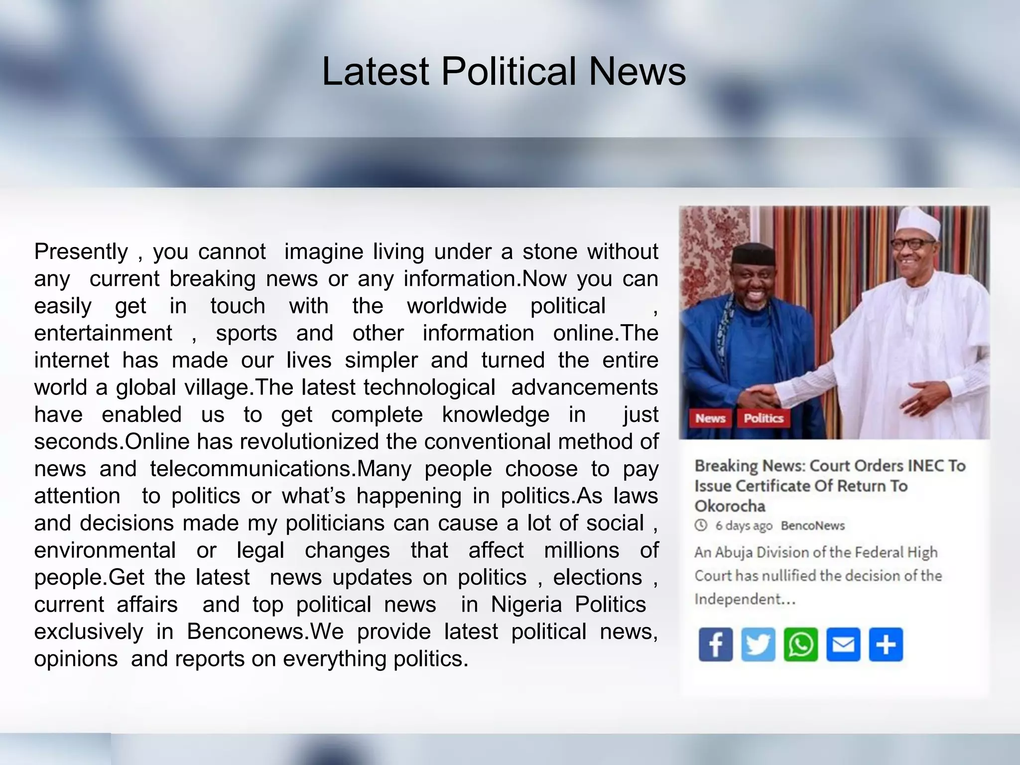 Current Political News | PPT