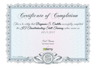 Ben c udemy_it troubleshooting certificate | PDF