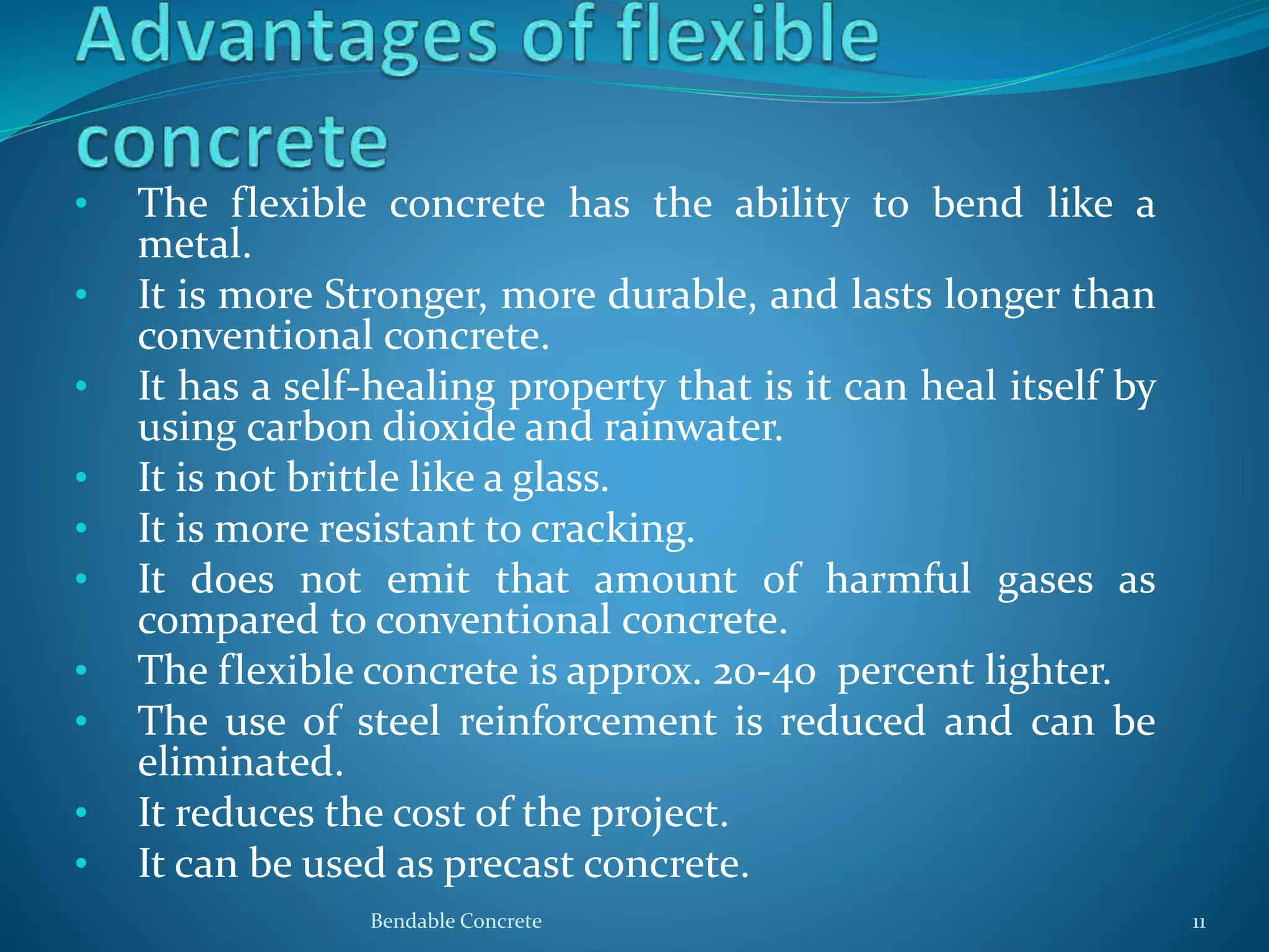 Bendable concrete | PPTX | Civil Engineering Industry | Industries