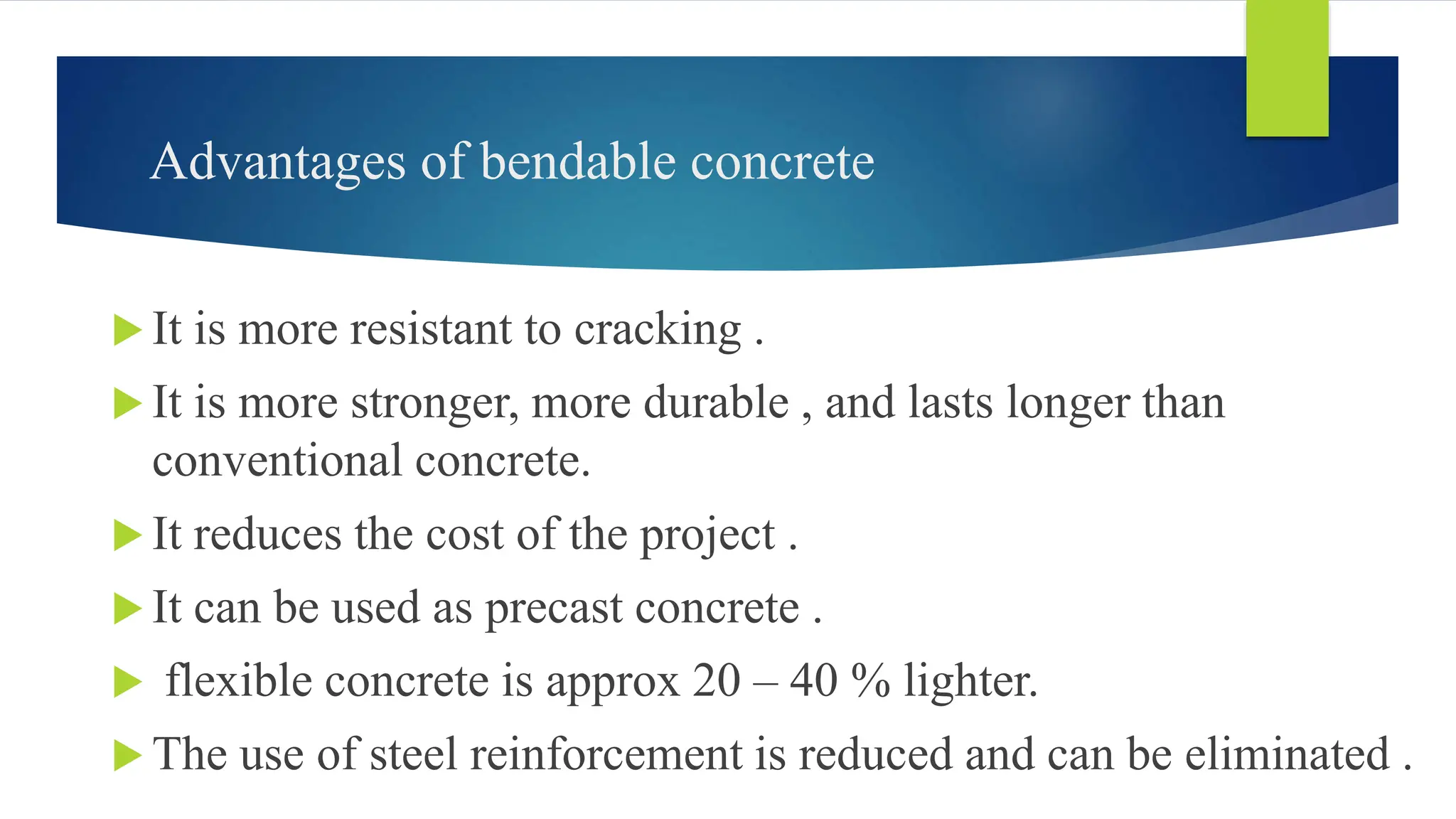 bendable concrete- tech ppt.pptx Ramanagara | PPTX