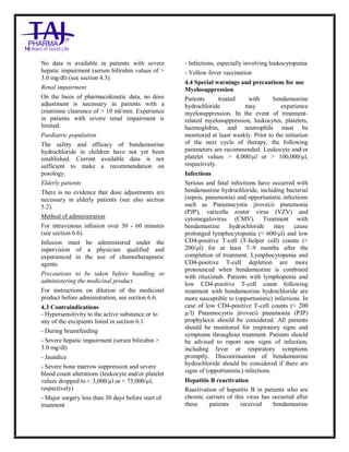 Bendamustine HCl for Injection Taj Pharma SmPC | PDF