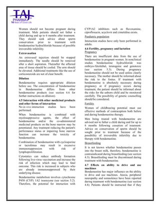 Bendamustine HCl for Injection Taj Pharma SmPC | PDF