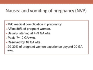 Nausea And Vomiting In Pregnancy