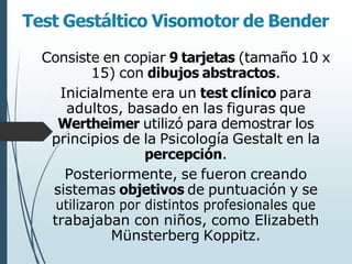 Bender.pdf BENDER MATERIAL PARA PODER CALIFICAR LA PRUEBA DE LOS ...