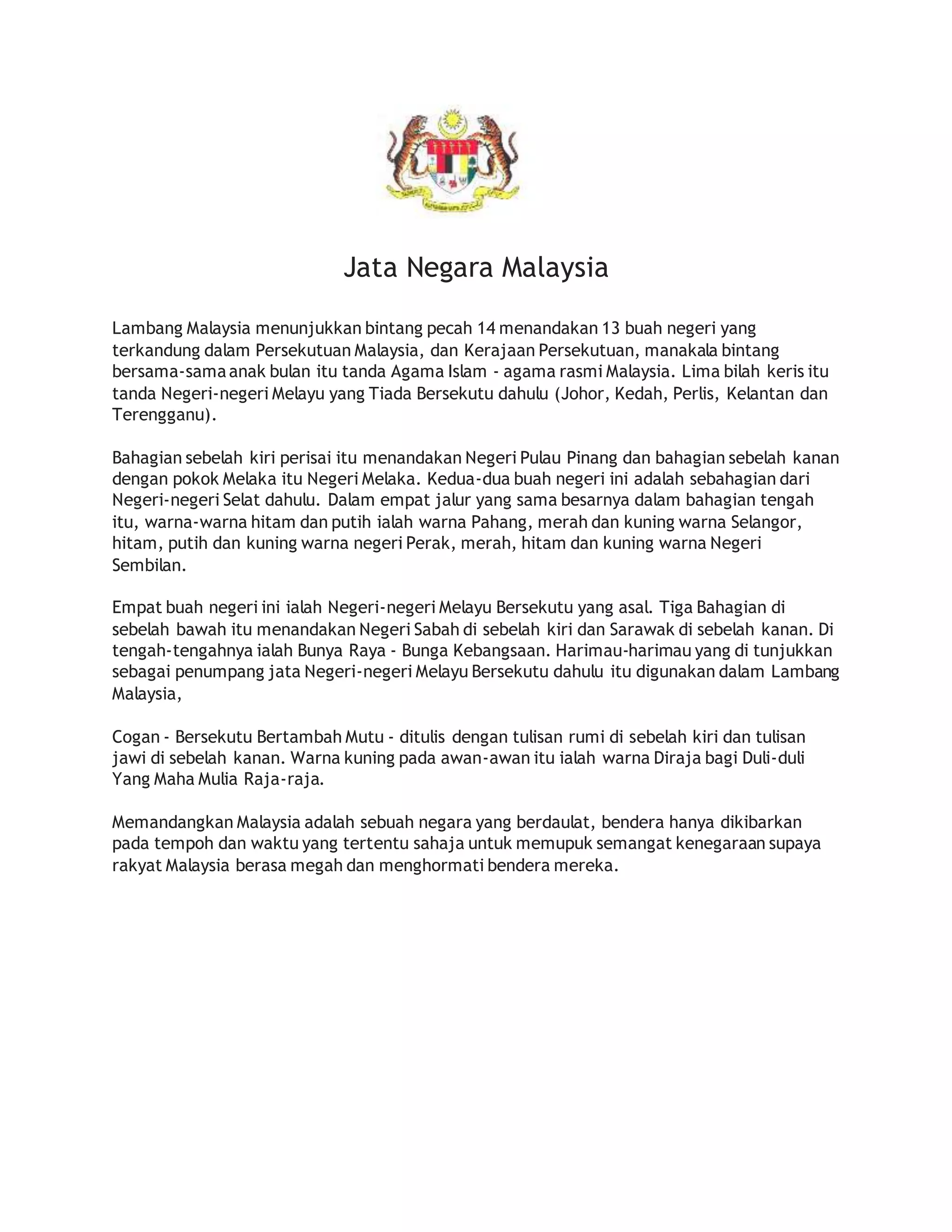 Bendera dan jata negeri | DOCX