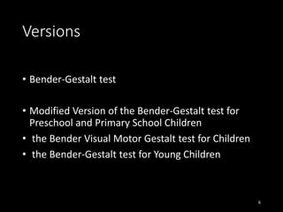 Bender gestalt test | PPTX