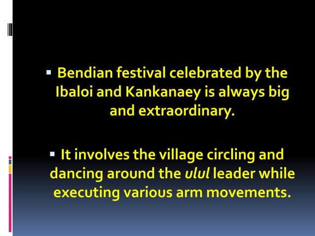 Bendian (Philippine Folk Dance) | PPTX | Martial Arts | Sports