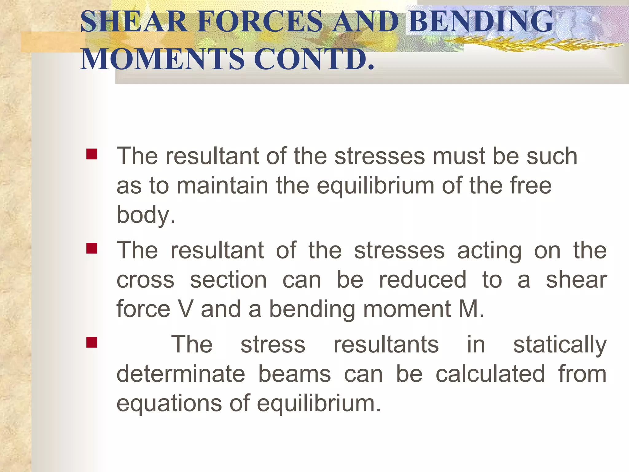 B Ending Moments And Shearing Forces In Beams2 | PPT