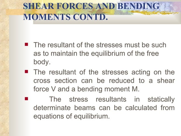 B Ending Moments And Shearing Forces In Beams2 | PPT