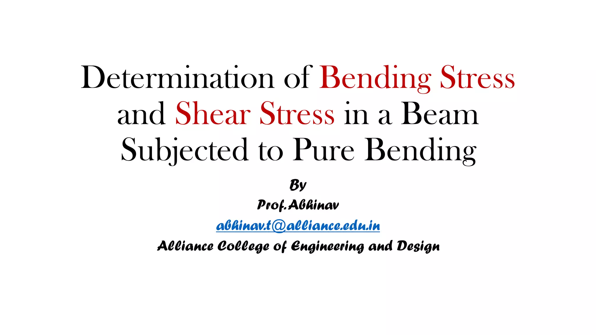Bending stress and shear stress for Asymmetric I-Section. | PDF