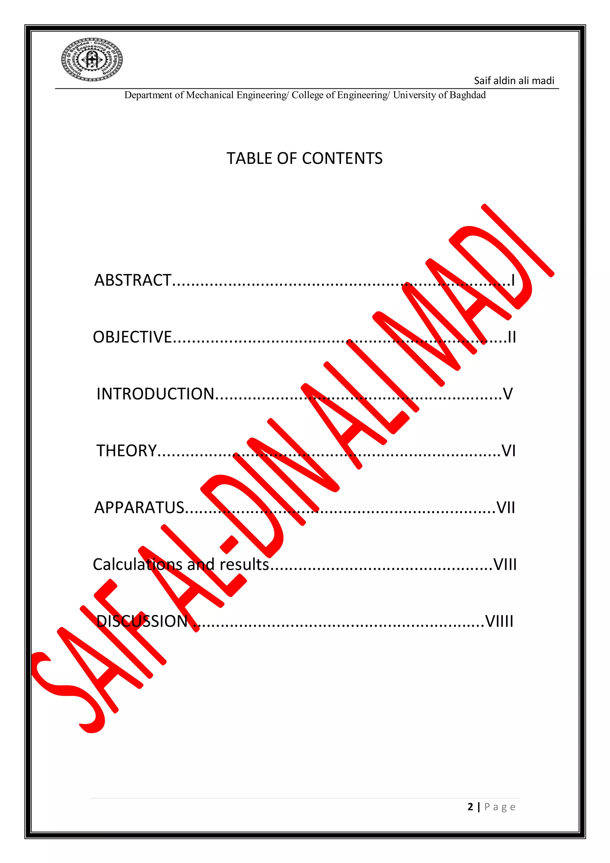 Bending test | MECHANICS OF MATERIALS Laboratory | U.O.B | | PDF