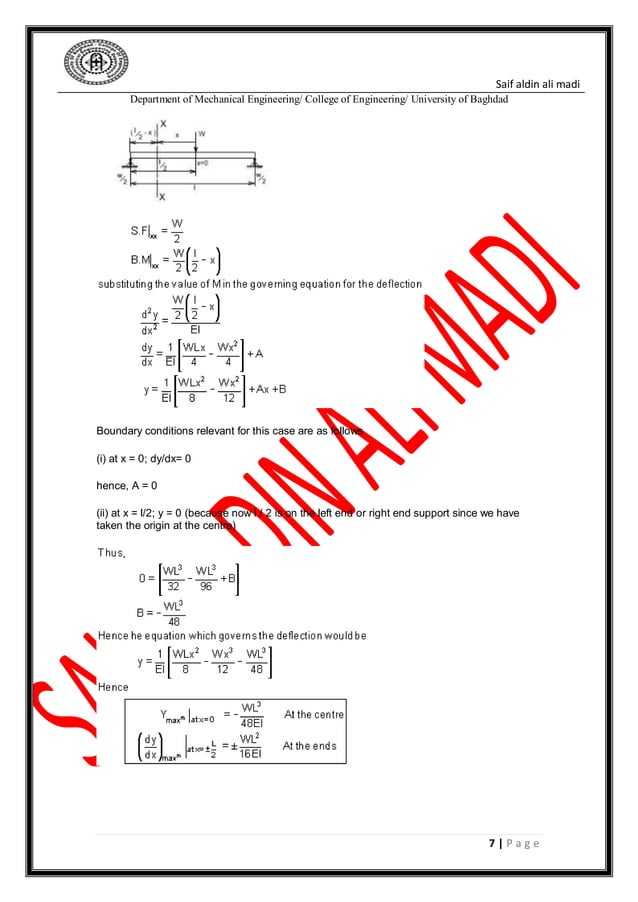 Bending test | MECHANICS OF MATERIALS Laboratory | U.O.B | | PDF