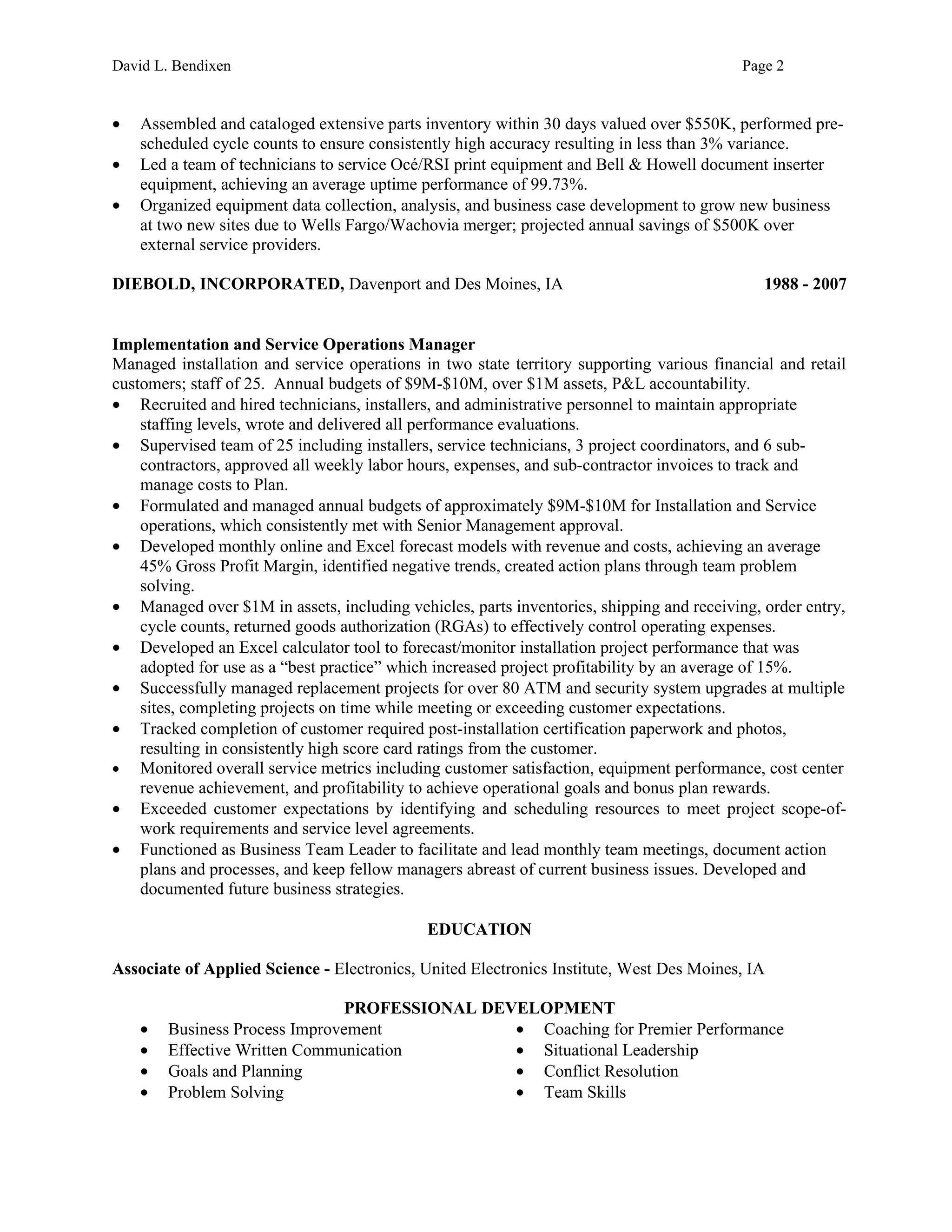 Bendixen David Resume 2 7 2012 | DOC