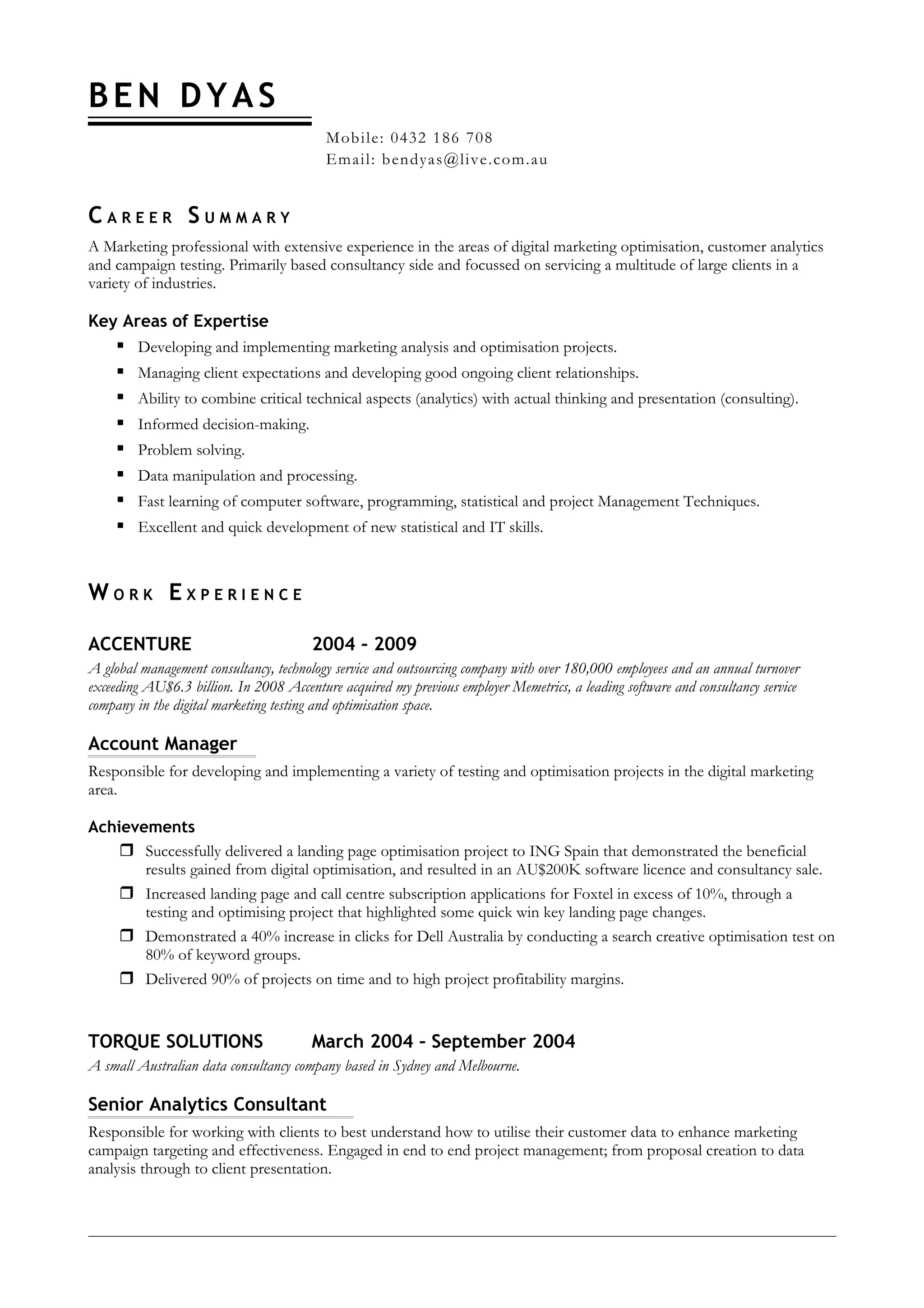 Ben Dyas Resume | DOC