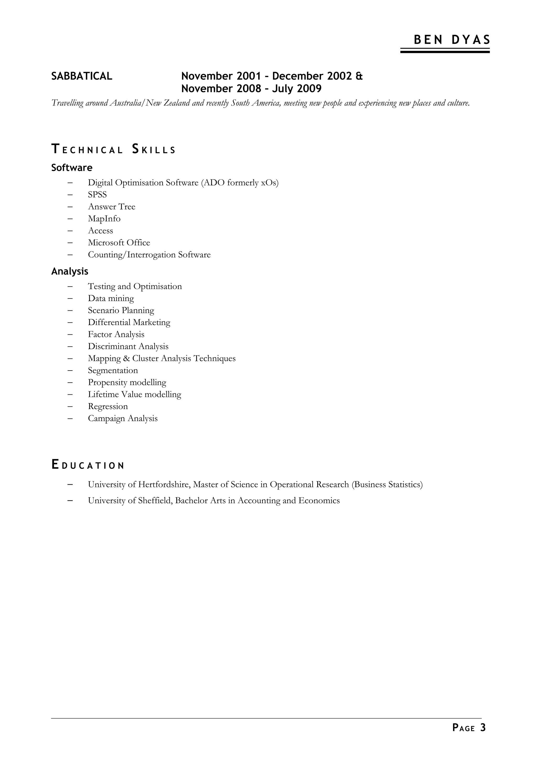 Ben Dyas Resume | DOC